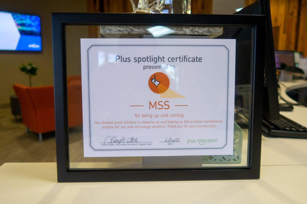 Plus Relocation Honors MSS with 2019 Plus Spotlight Certificate » MSS